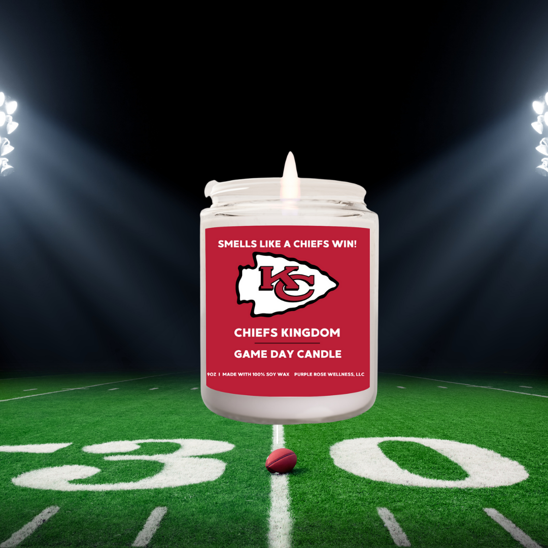 Kansas City Chiefs Football Candle – Purple Rose Wellness